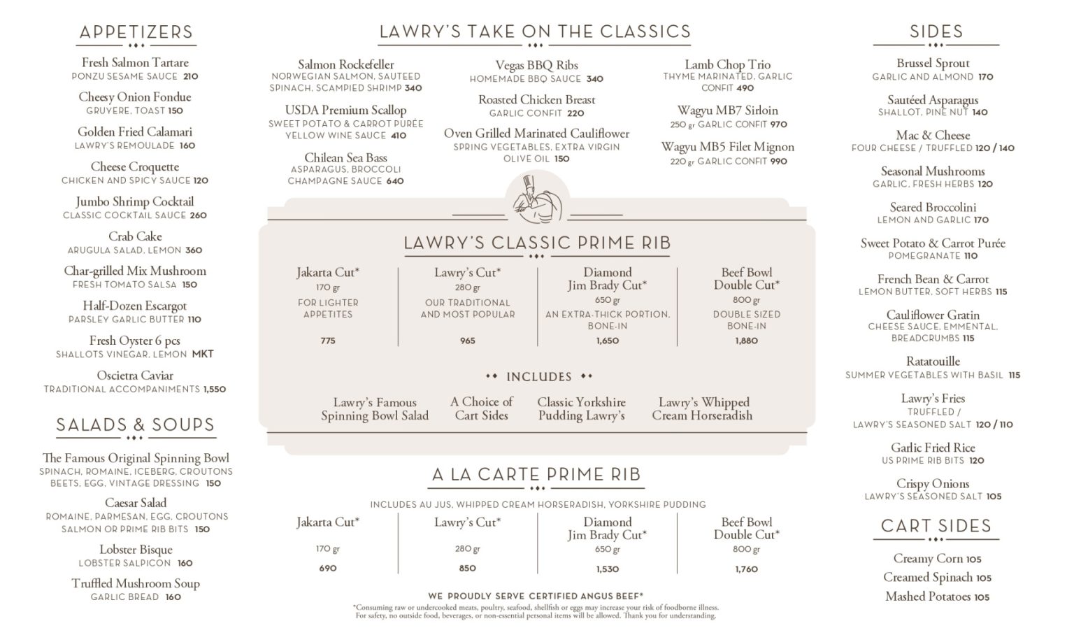Find Our Exclusive Menus - Lawry's