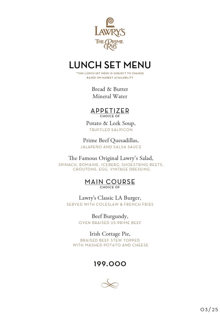 Find Our Exclusive Menus - Lawry's